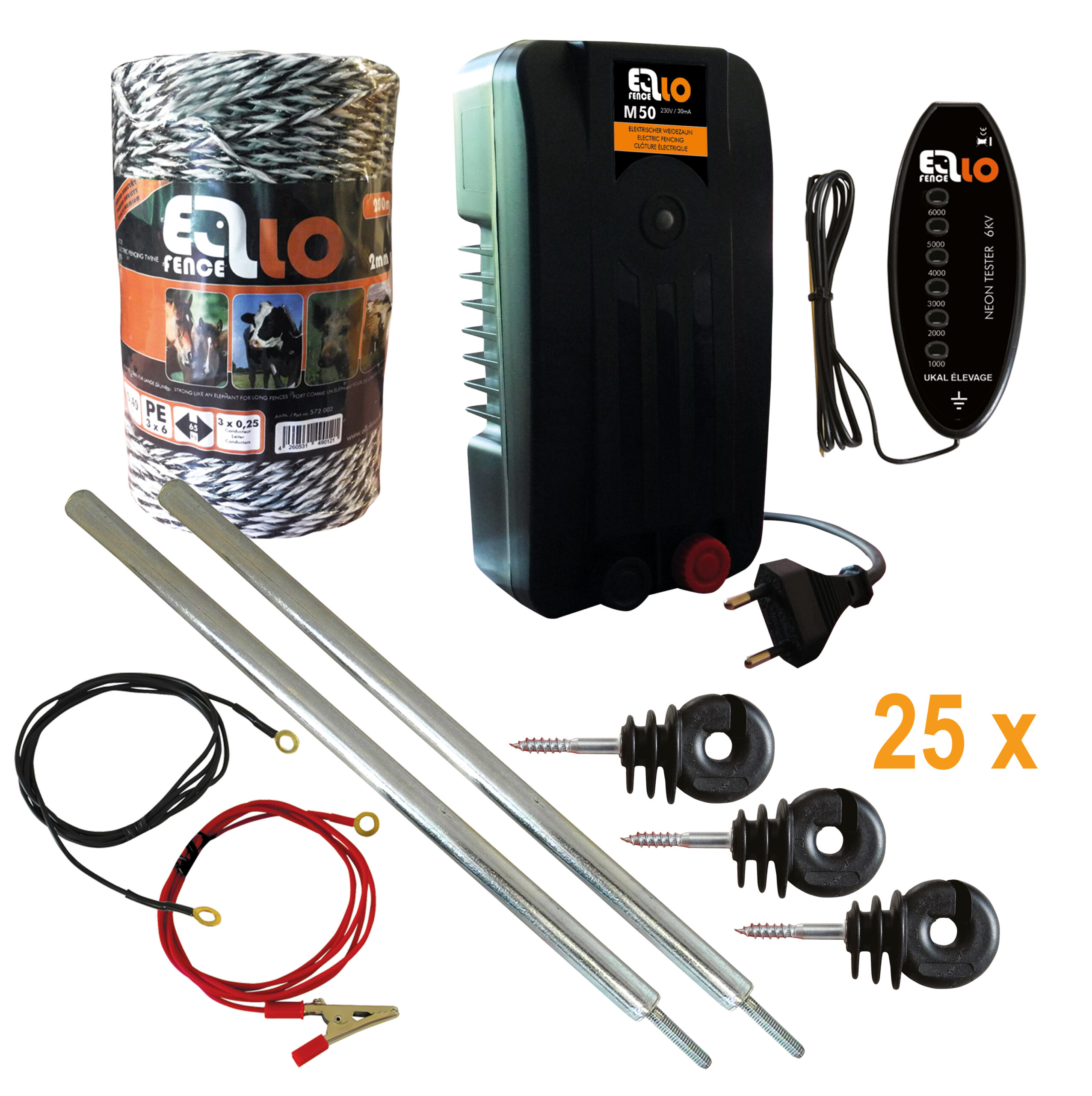 Ellofence Hobby Weidezaun Starterset plus mit Litze | Ellofence